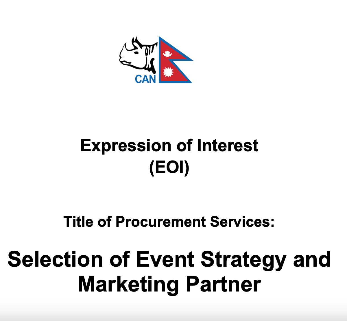 EOI Event Strategy and Marketing Partner - Cricket Association of Nepal (CAN) | Official Website